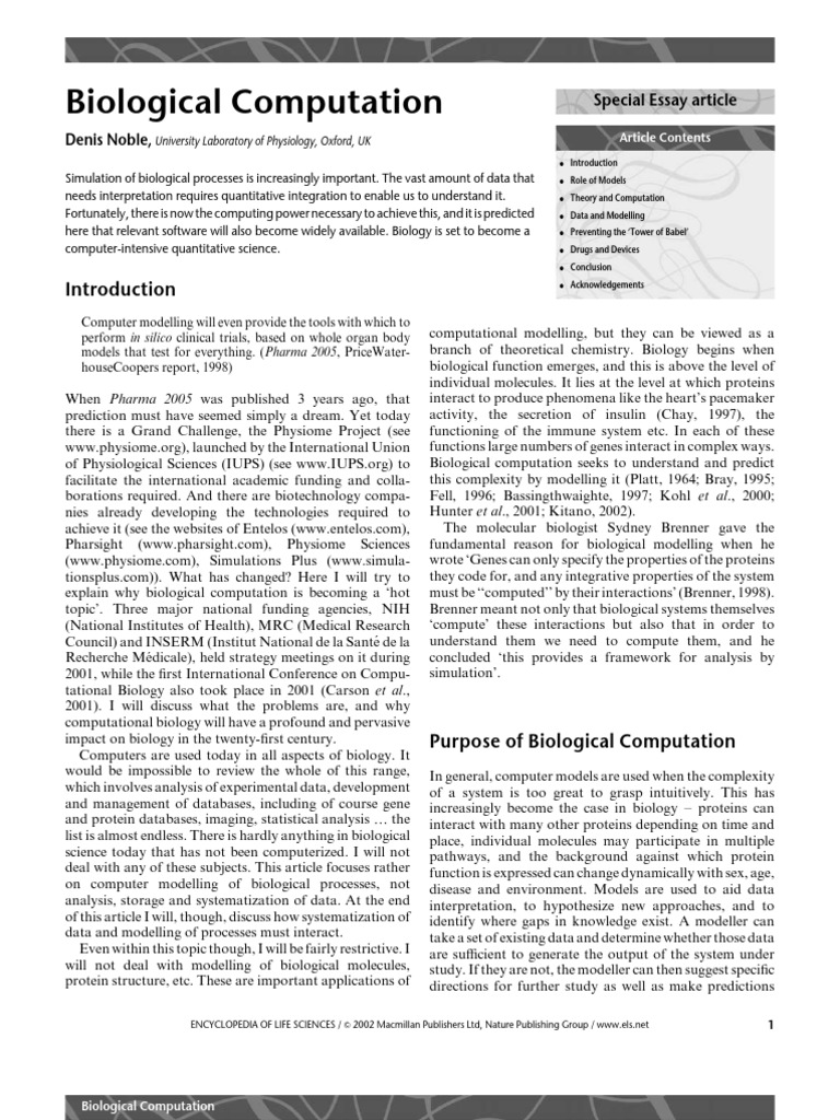 biological computation.pdf | Mathematical And Theoretical Biology | Theory