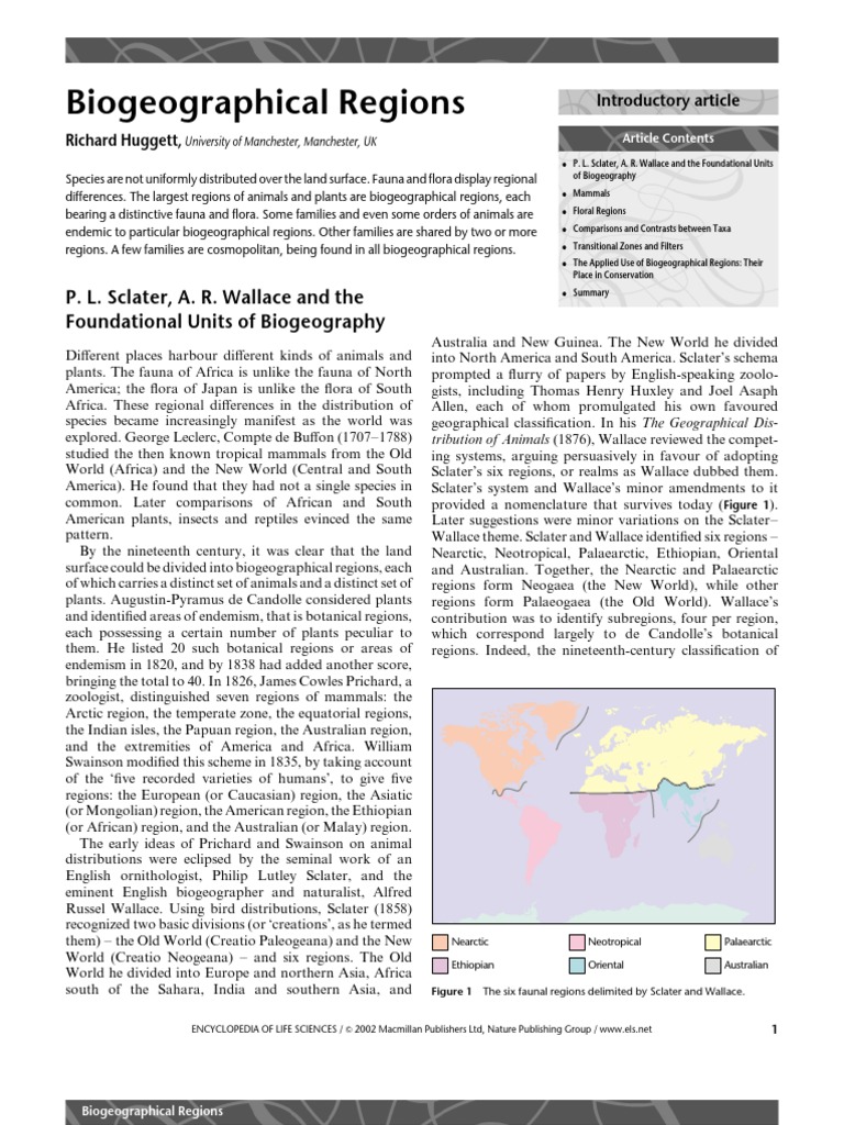 Six Biogeographical Regions Explained | PDF | Australia (Continent ...