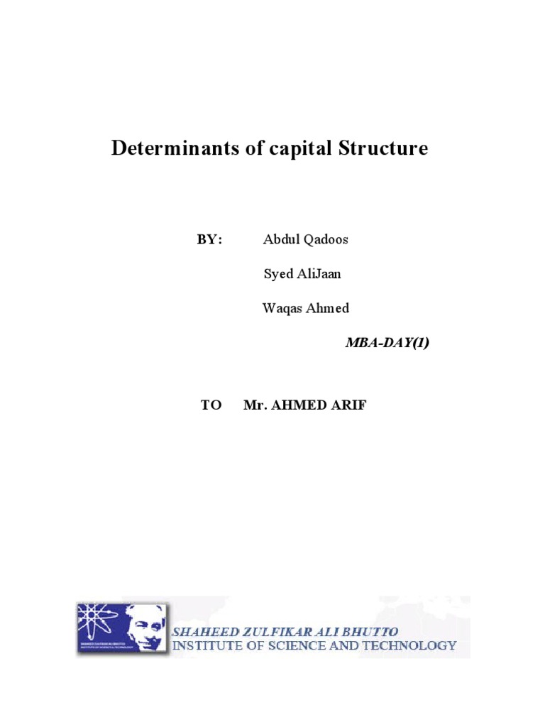 Determinants of Capital Structure | PDF | Capital Structure | Debt