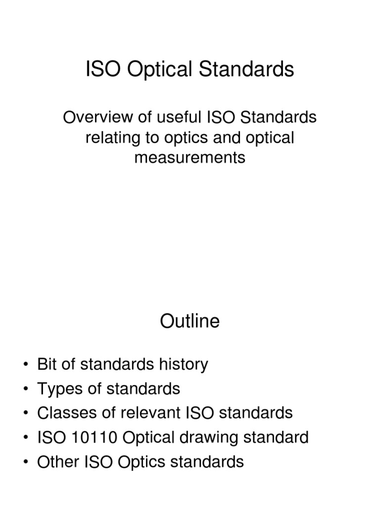 ISO Optical Standards | PDF | International Organization For ...