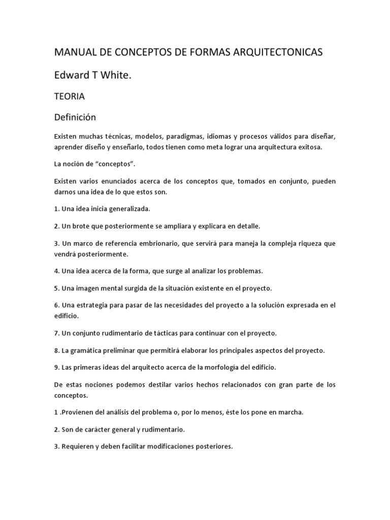 Resumen Del Manual de Conceptos de Formas Arquitectonicas | Descargar ...