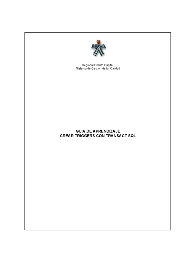 Guia Triggers Con Transact SQL | PDF | SQL | Servidor SQL de Microsoft