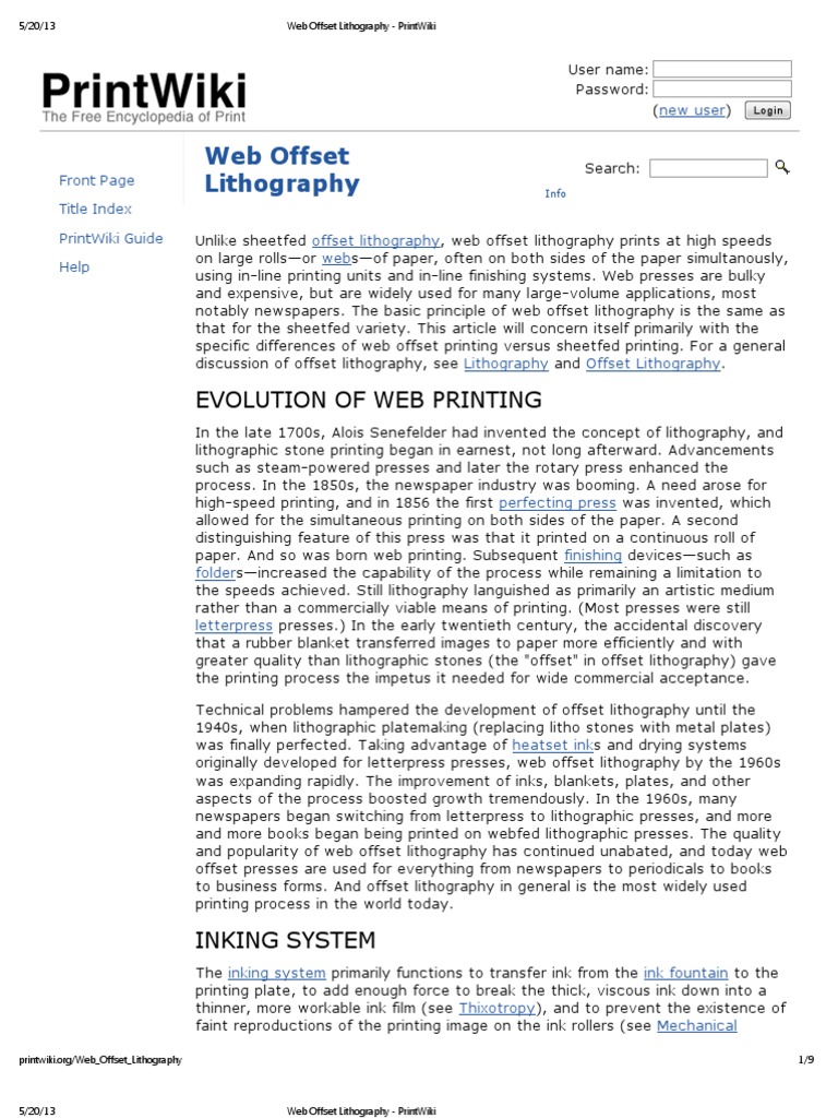 Overview of Web Offset Lithography | PDF | Lithography | Clothes Dryer