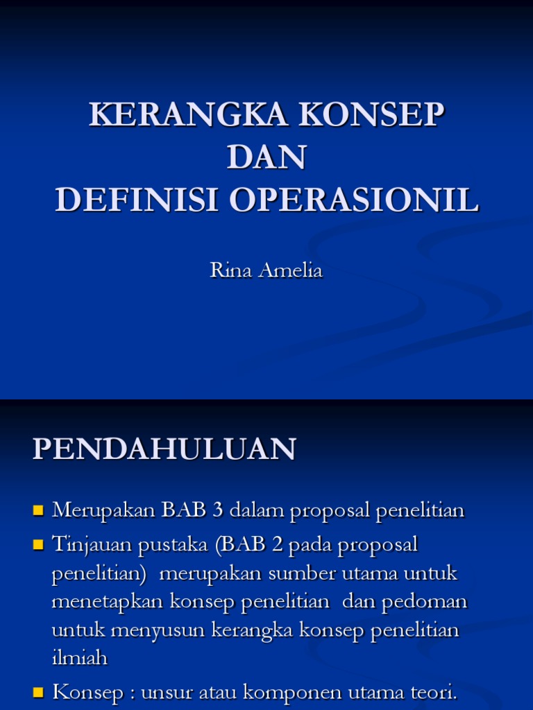 Konsep dan Definisi Kerangka Operasional | PDF