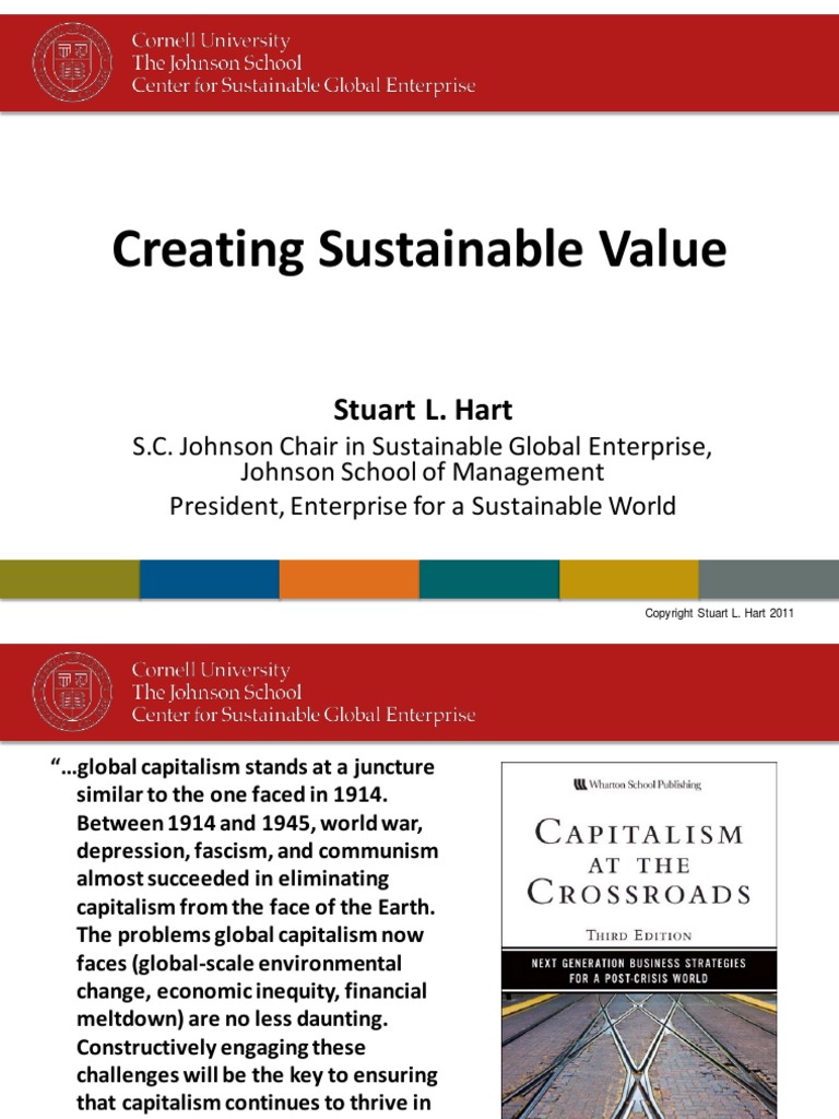 Creating Sustainable Value L Hart And B Milstein 2011 Pdf Sustainability Strategic