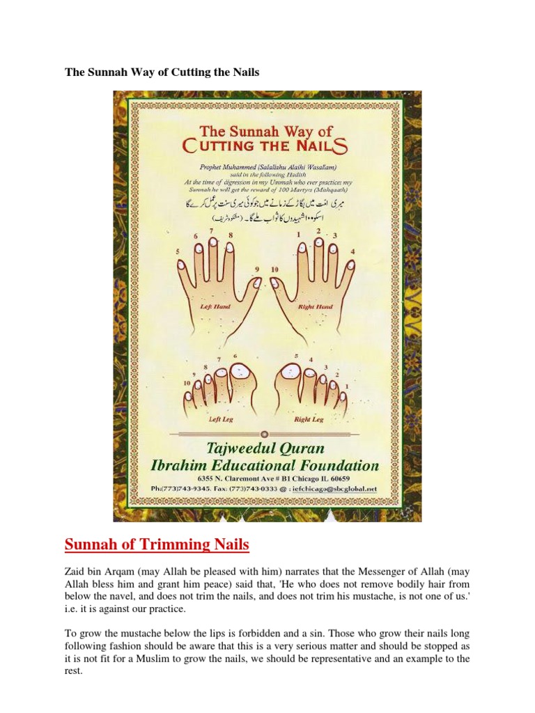 The Sunnah Way of Cutting The Nails | PDF | Nail (Anatomy) | Abrahamic ...
