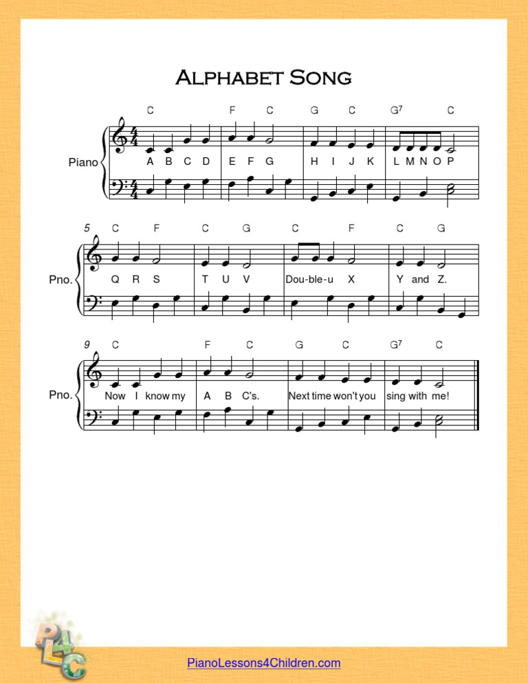 Alphabet Song Piano Chords | PDF