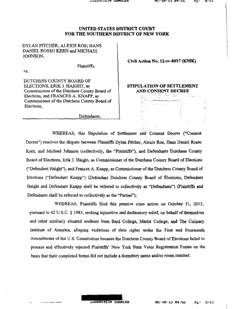 Federal Court Order-DC College Students2013 | PDF | Consent Decree ...