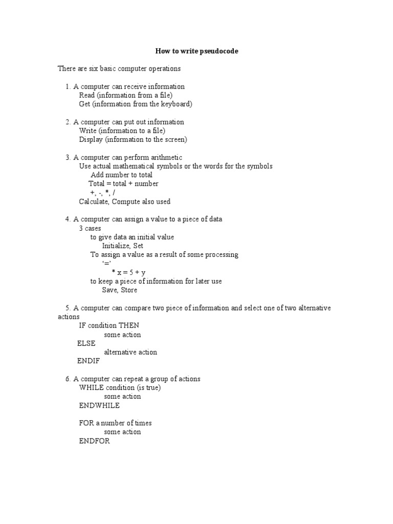 Pseudo Code | PDF | Control Flow | Software Engineering