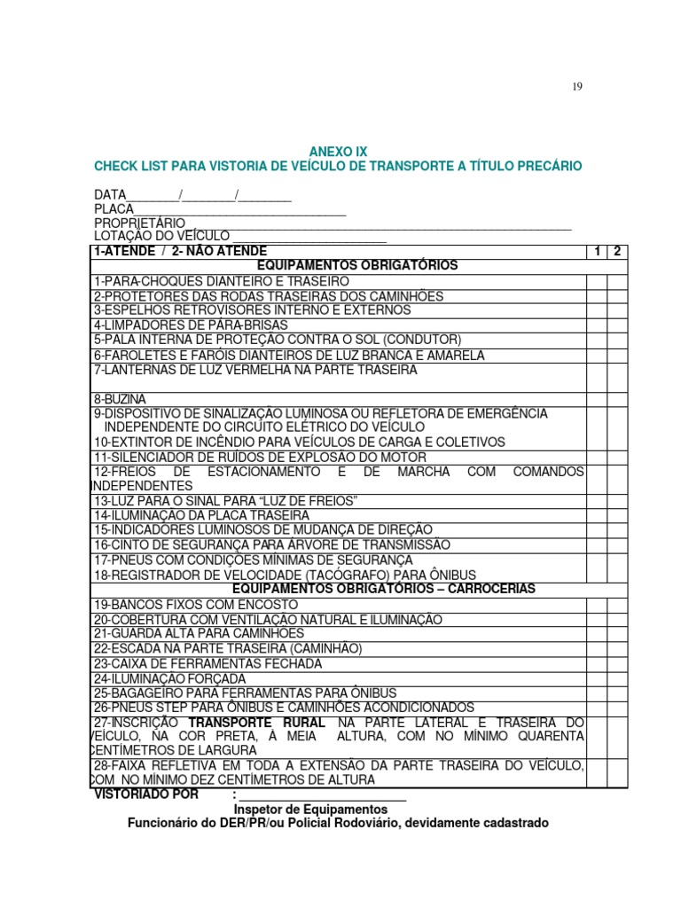 Checklist de Vistoria Veicular | PDF | Negócios | Computadores