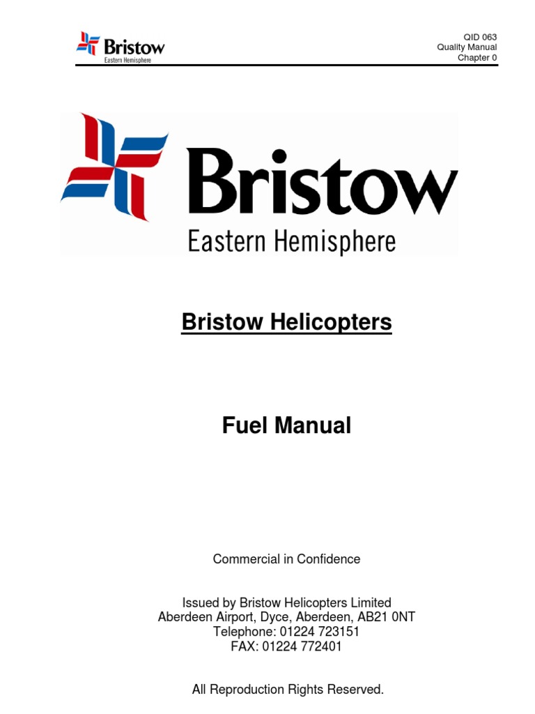 Bristow Helicopters Fuel Manual Overview | PDF | Aerial Refueling ...