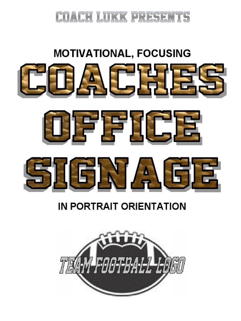Coach Lukk's Locker Room Signage - Coaches Office | PDF | College ...