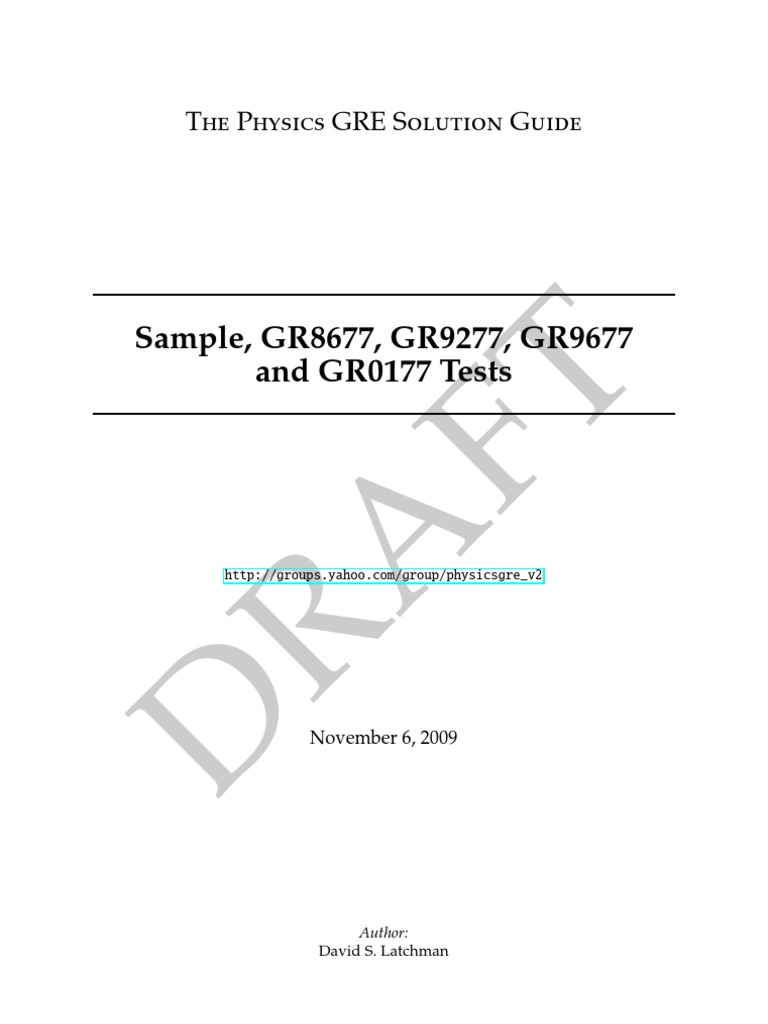 Physics GRE Solutions | PDF | Physics | Modern Physics
