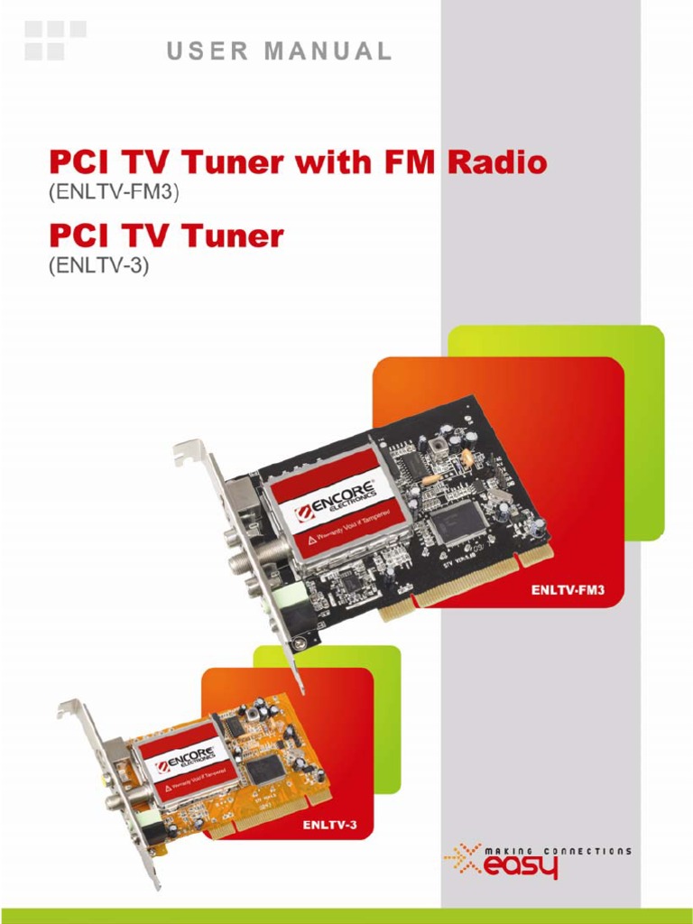 Encore PCI TV Tuner ENLTV-FM3 / ENLTV-3 | PDF | Device Driver ...