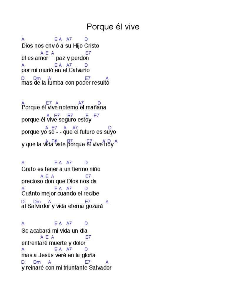 Porque Él Vive: Letra y Acordes | PDF