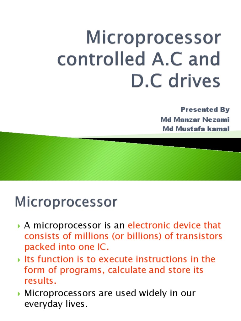 Microprocessor and Electric Drives Overview | PDF