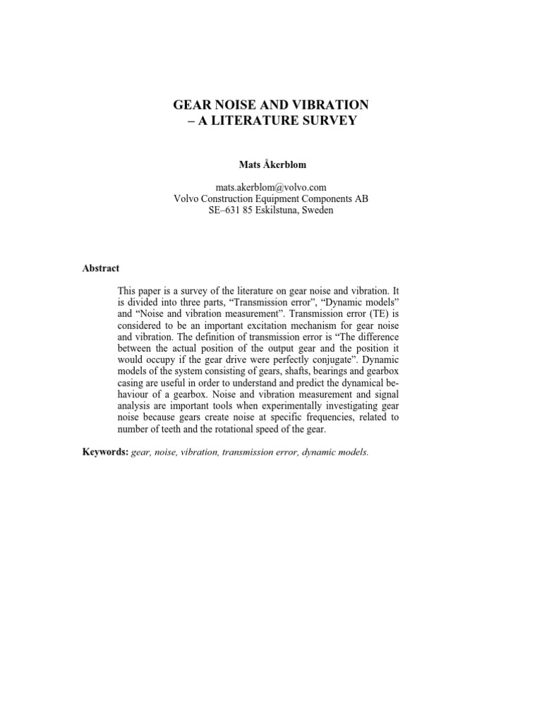Gear Vibration PDF | PDF | Gear | Transmission (Mechanics)