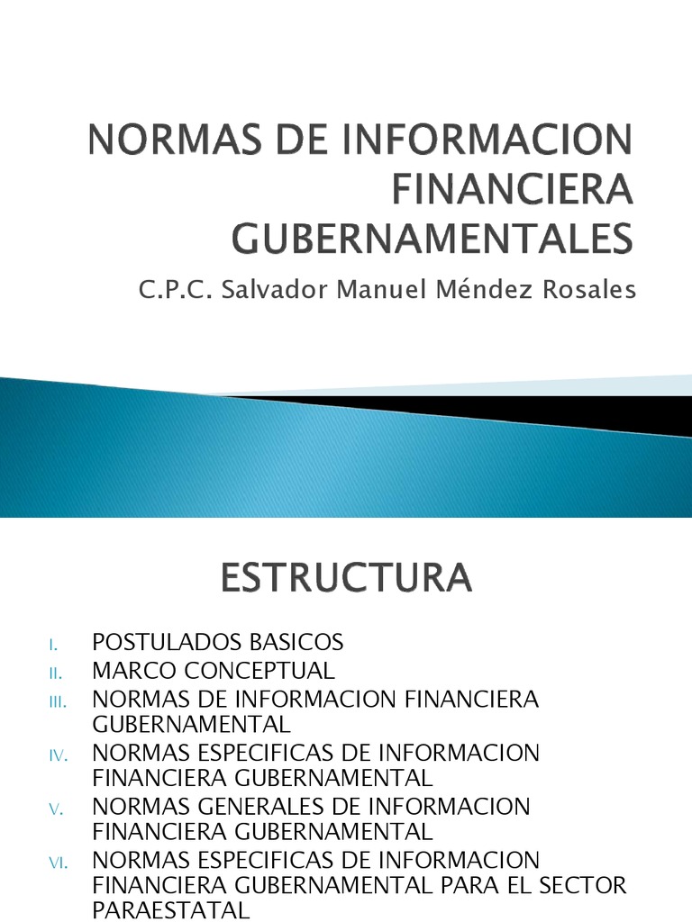 Normas de Información Financiera Gubernamental | PDF | Contabilidad ...