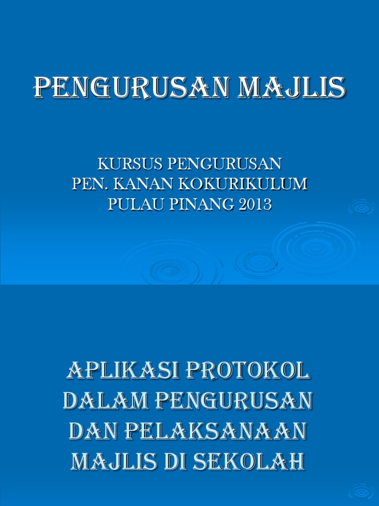 Protokol Dan Pengurusan Majlis | PDF