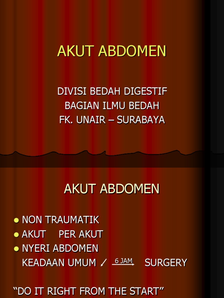 Akut Abdomen | PDF | Abdomen | Digestive System