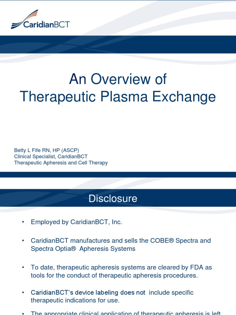 An Overview of Therapeutic Plasma Exchange | PDF | Immune System ...