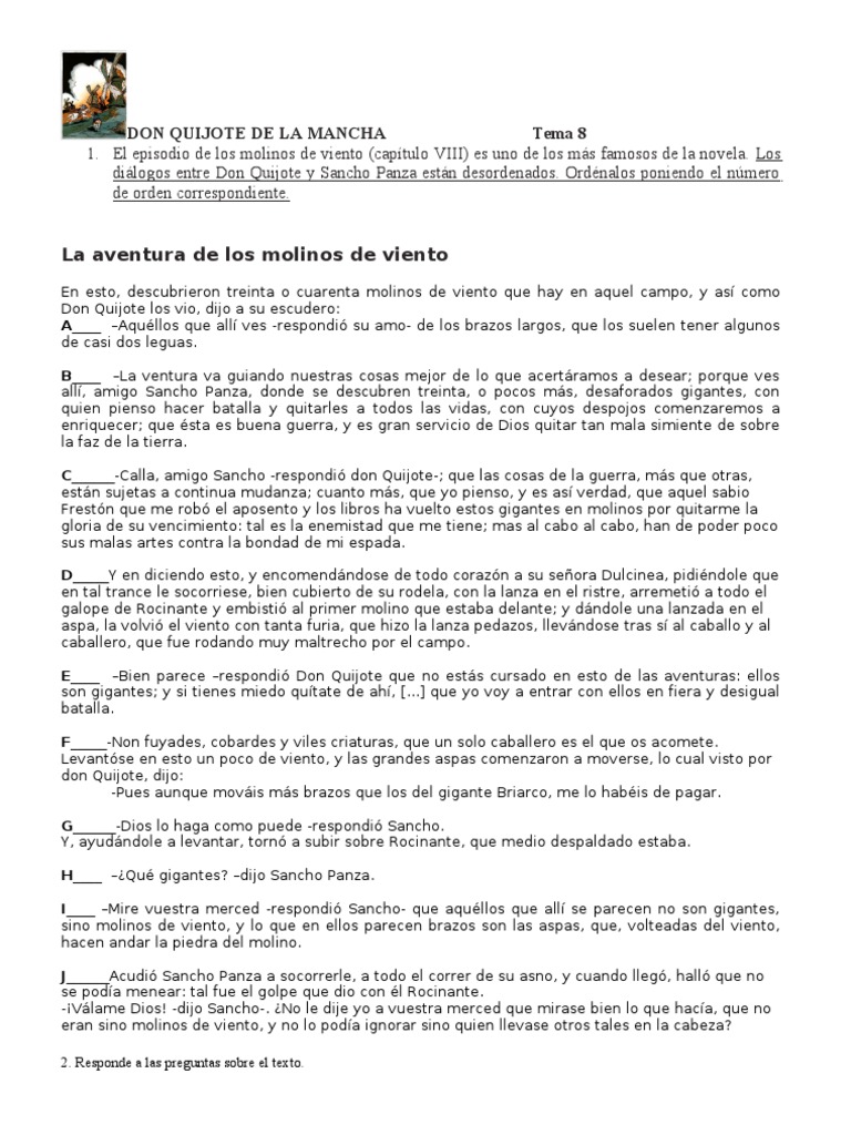 Don Quijote y los Molinos de Viento | PDF | Don Quijote