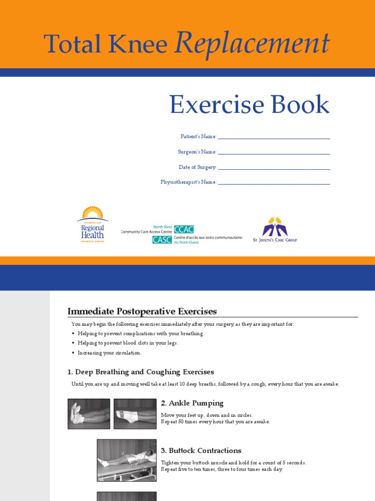 Total Knee Replacement Exercise Booklet | PDF | Knee | Sports