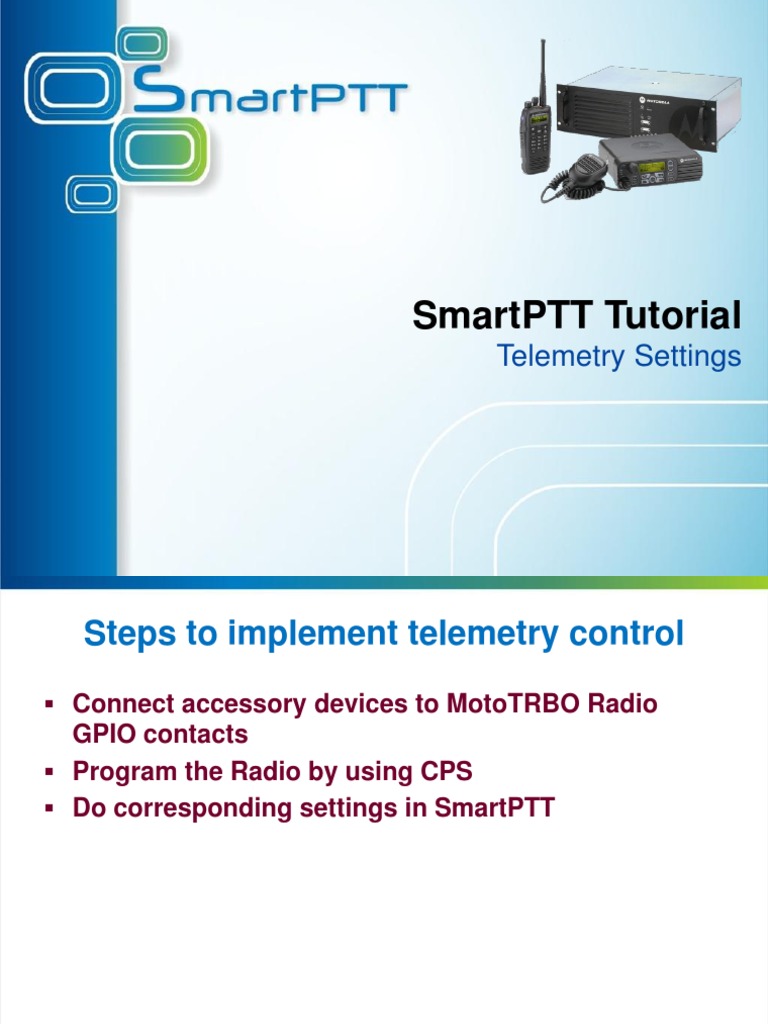 SmartPTT Tutorial - MOTOTRBO Telemetry | PDF | Telemetry | Radio
