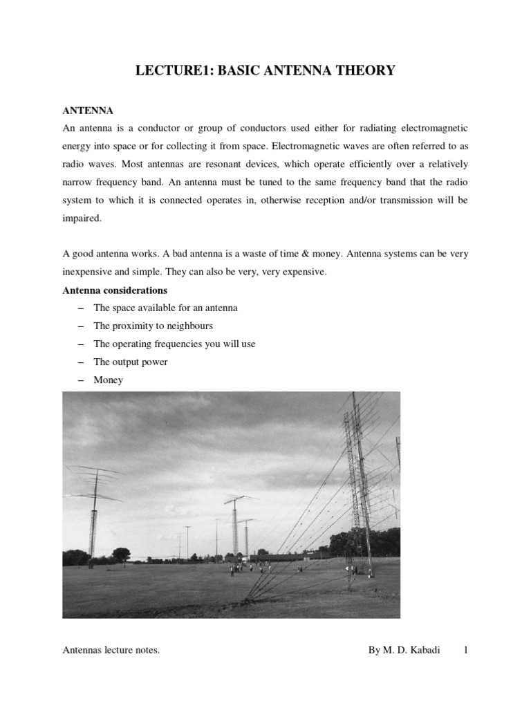 Lecture1: Basic Antenna Theory | PDF | Science & Mathematics ...