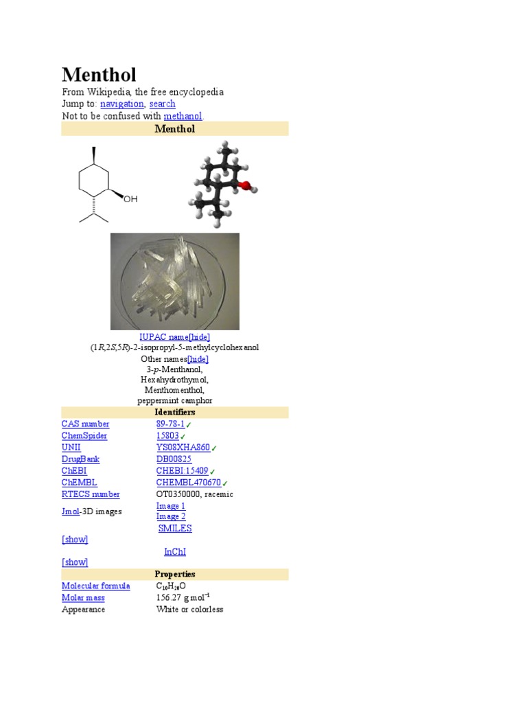 Menthol | PDF | Organic Chemistry | Chemistry
