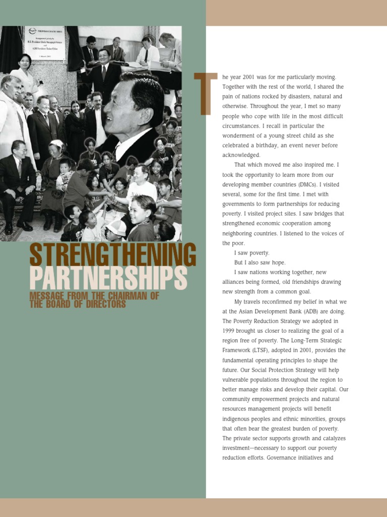ADB Annual Report 2001 | PDF | Asian Development Bank | Poverty Reduction