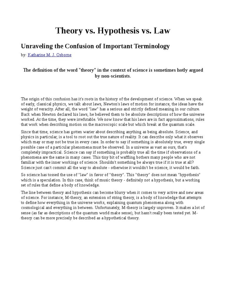 Distinguishing Theory, Hypothesis, and Law | PDF | Social Science