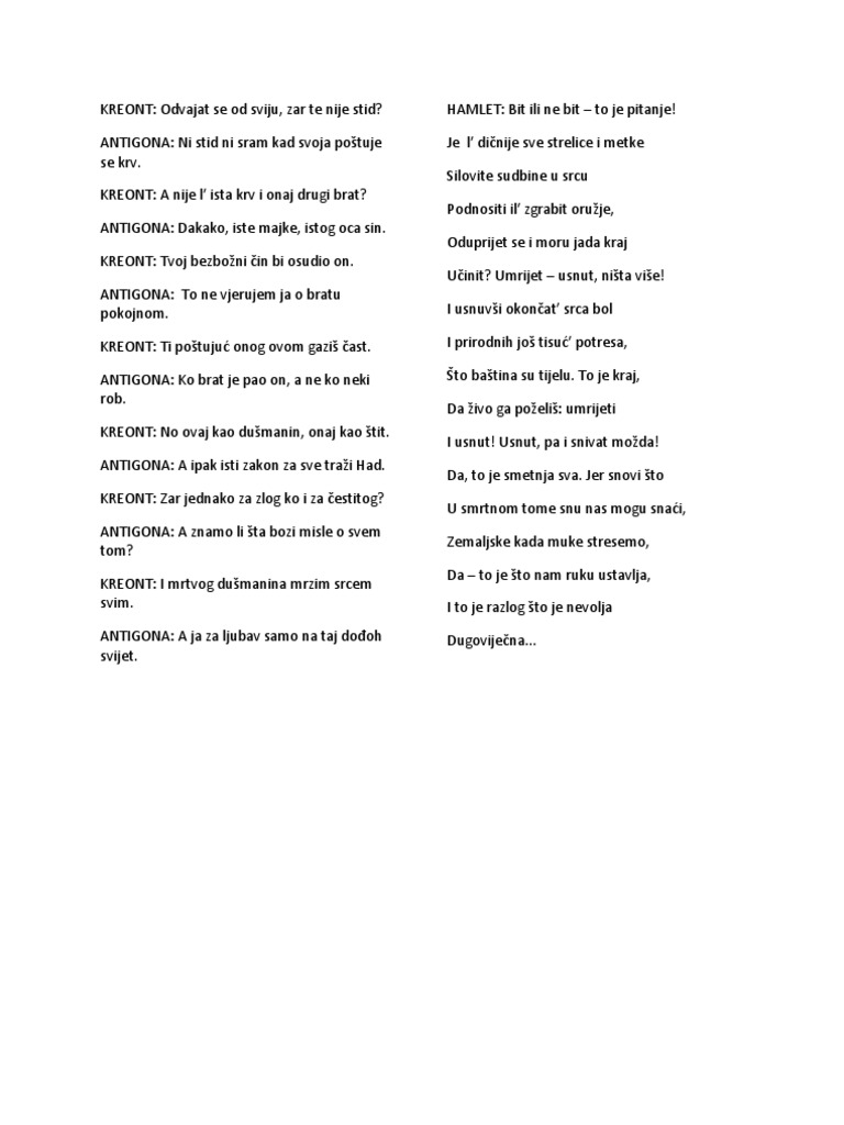 Dijalog, Monolog, Primjer | PDF