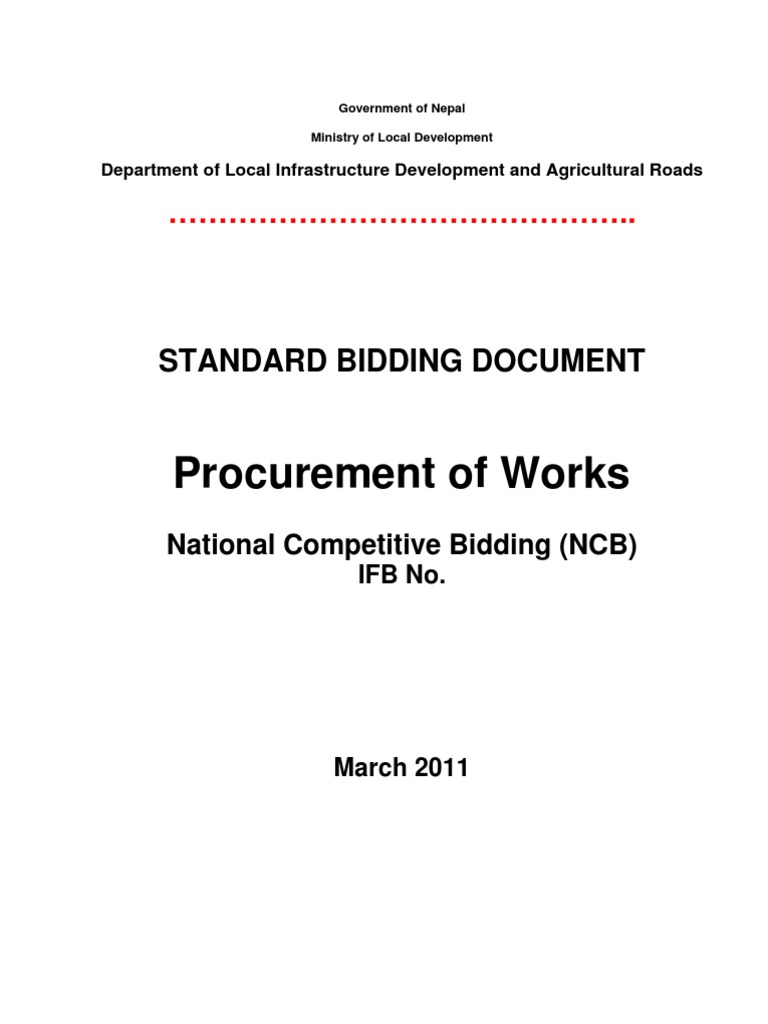 Sample Bid Documents - Customisation of PPMO Standard Bid Documents ...