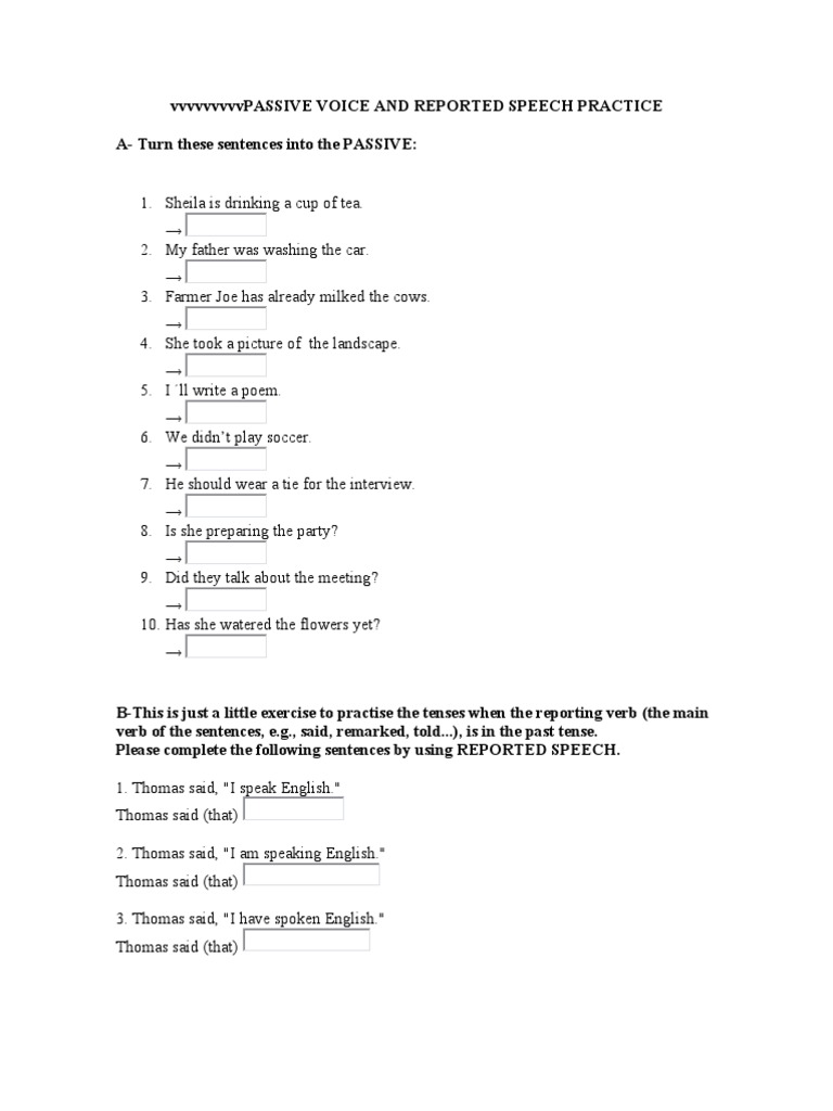 Revision Reported Speech Passive Voice Passive Passive Vs. Active