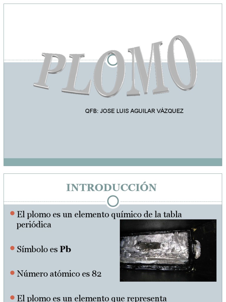 intoxicacion por plomo | Plomo | Especialidades médicas
