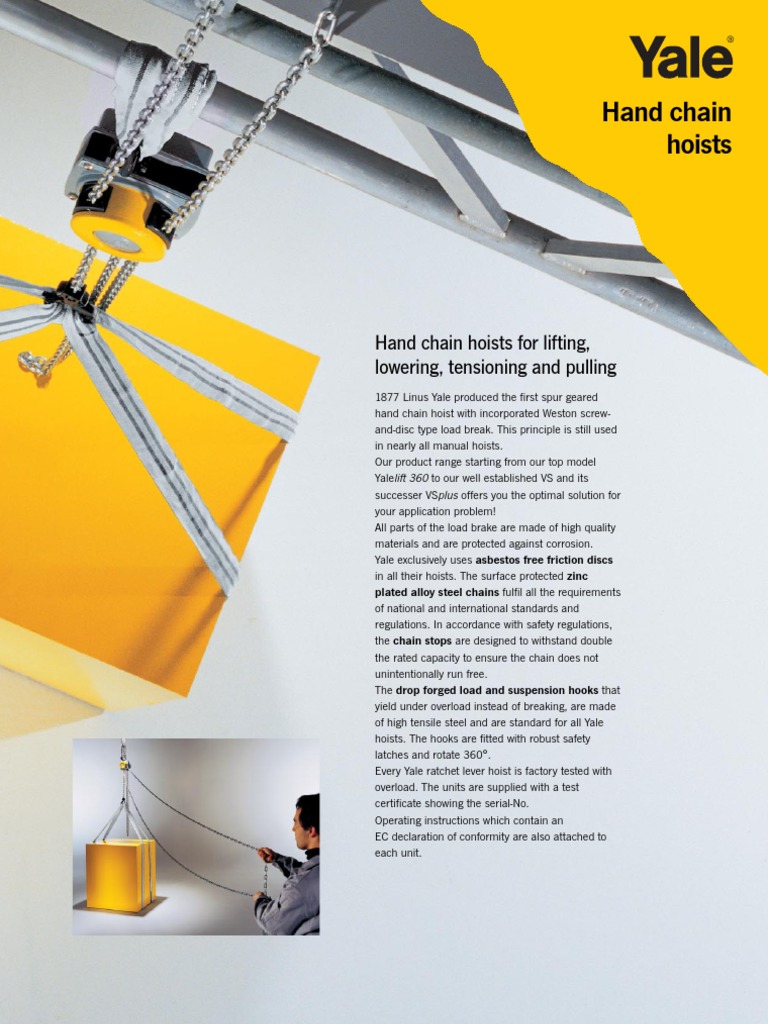Yale Hand Chain Hoists | PDF | Corrosion | Bearing (Mechanical)