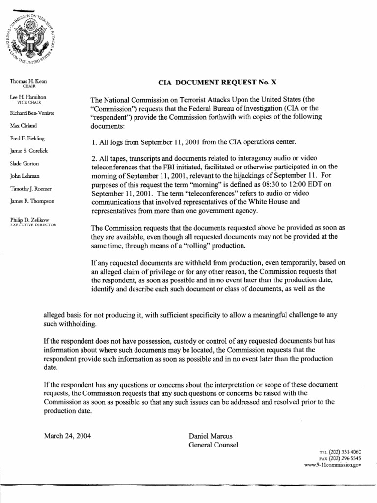 CIA Log Entries from 9/11 and Related Documents | September 11 Attacks ...