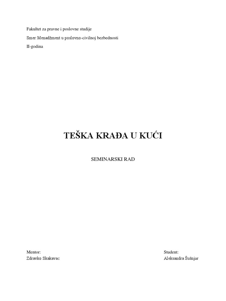 Teska Kradja | PDF