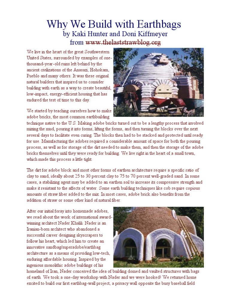 Earthbag Building - Why We Build With Earthbags | PDF | Soil | Industries