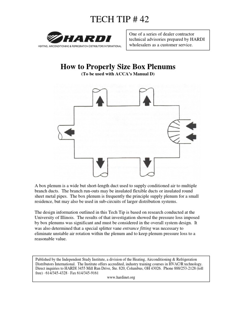 Box Plenum Sizing Guide for HVAC | PDF | Duct (Flow) | Building Engineering