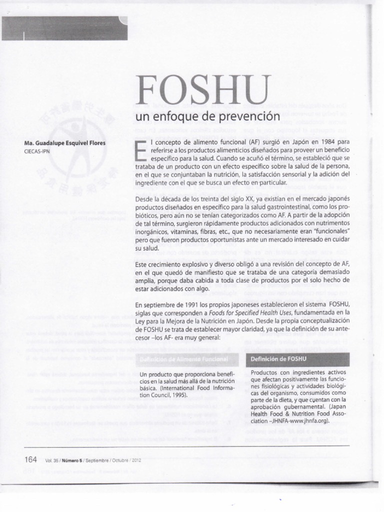 Foshu, 2012 | PDF | Comida funcional | Alimentos