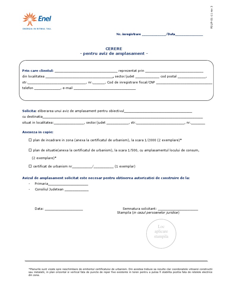 Cerere Aviz Amplasament | PDF