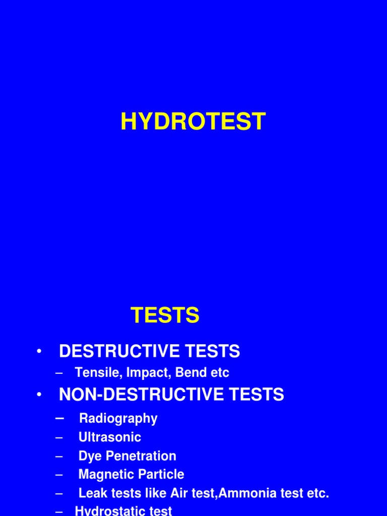 Hydrotest Preparation | PDF