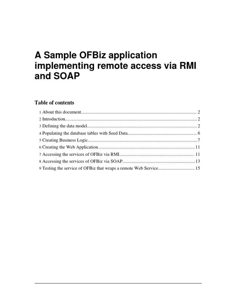 Ofbiz Soap Rmi Tutorial | PDF | Xml | Soap