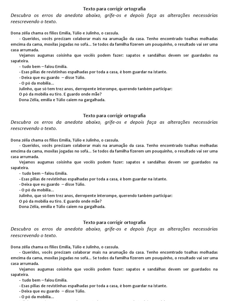 Texto para Corrigir Ortografia | PDF