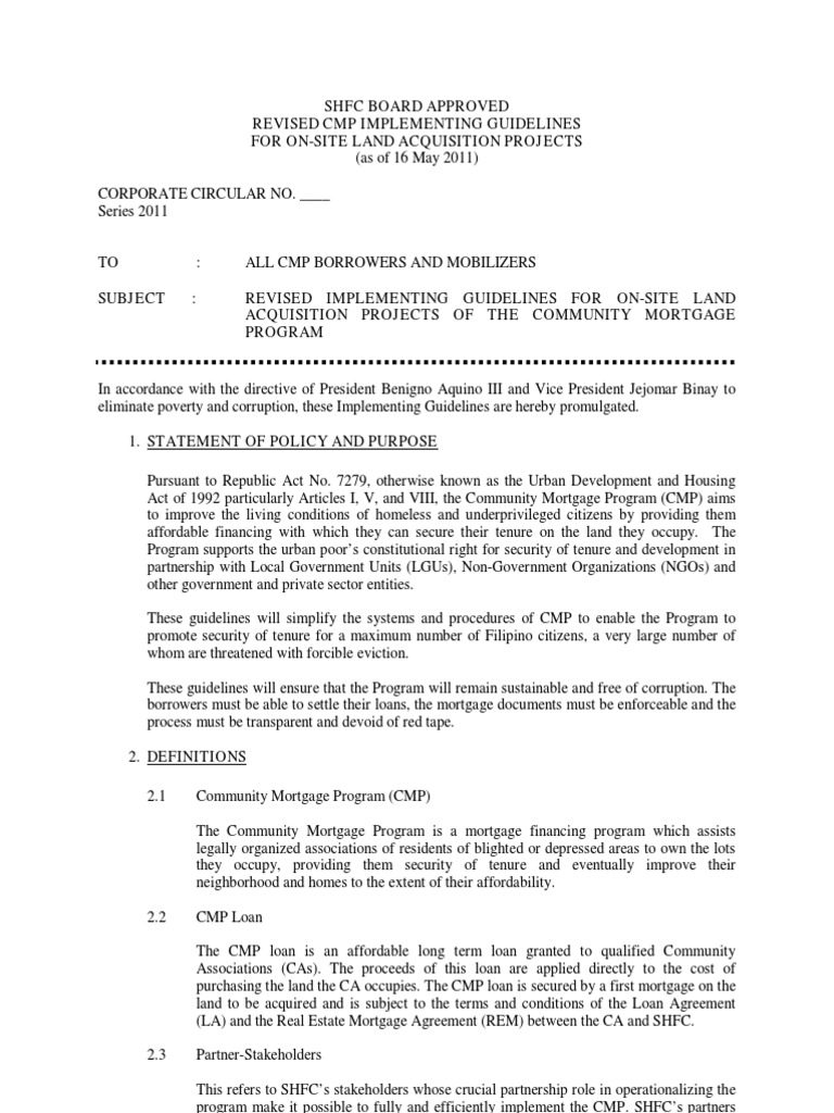 Revised CMP Guidelines for Borrowers | PDF | Real Estate Appraisal | Loans