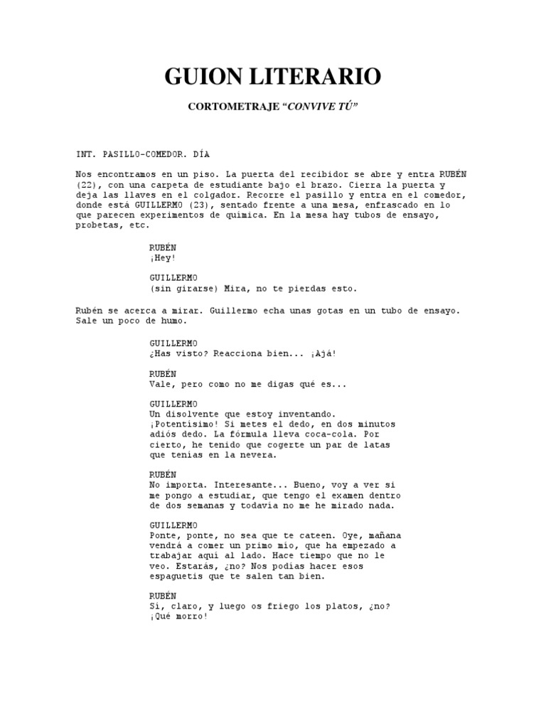 Ejemplo de Guion Literario | Violencia | Naturaleza