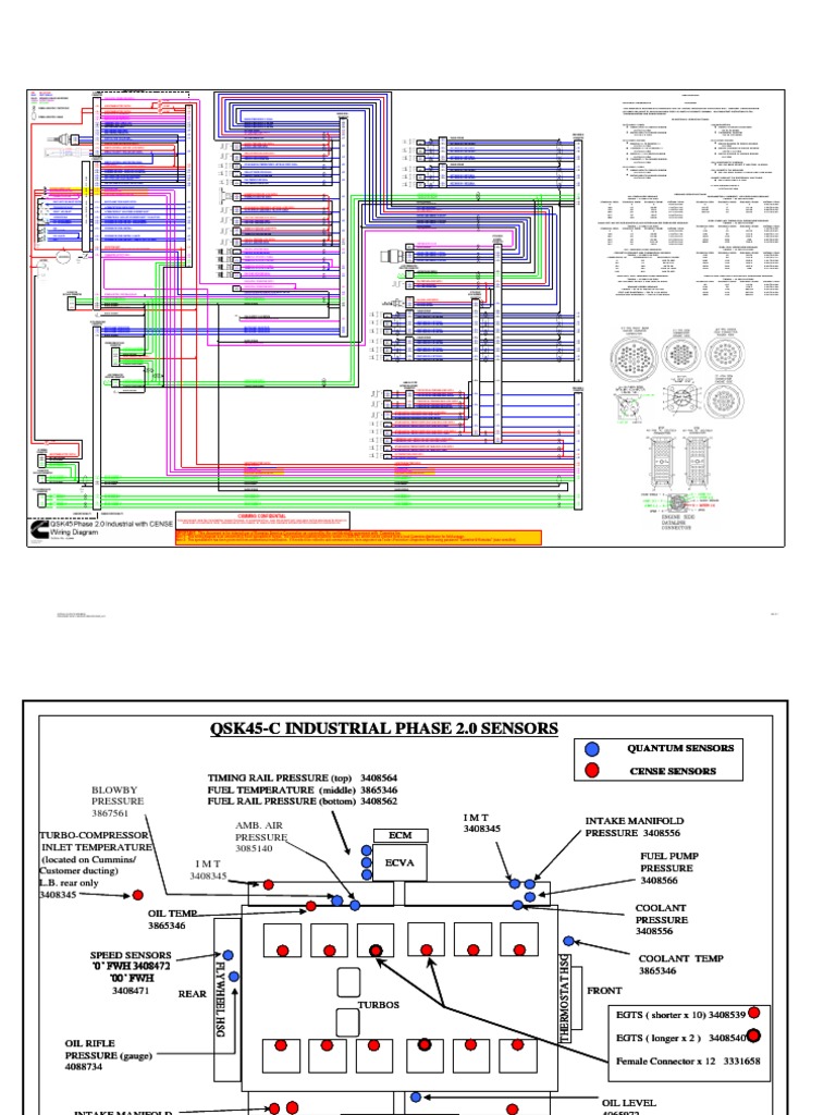 QSK45 Wiring Diagram (Tier 1, Phase 2.0 With CENSE) | PDF | Throttle ...