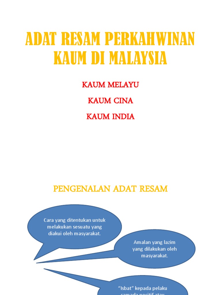 Adat Resam Dan Perkahwinan Kaum Di Malaysia | PDF